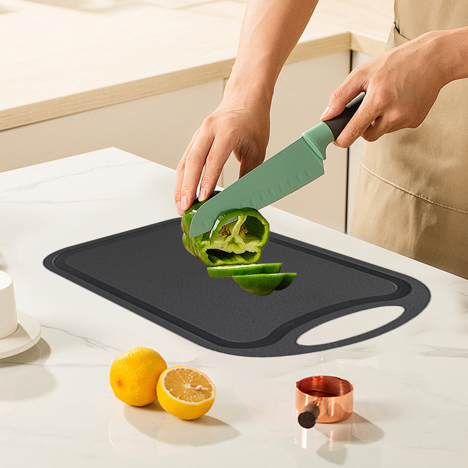 QTOCIO Kitchen Gadgets Plastic Cutting Boards Non-Slip Chopping Board ...