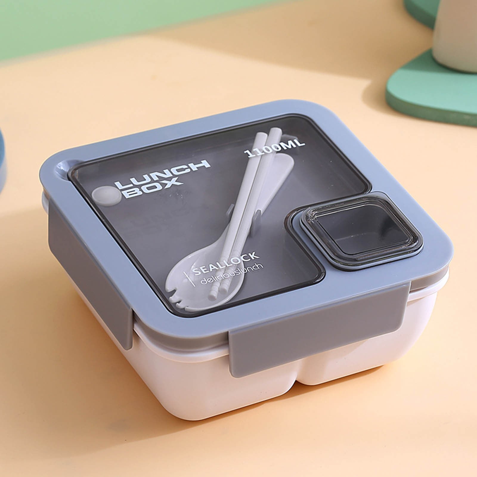 QTOCIO Food Storage Containers, Portable Plastic Partition Integrated ...