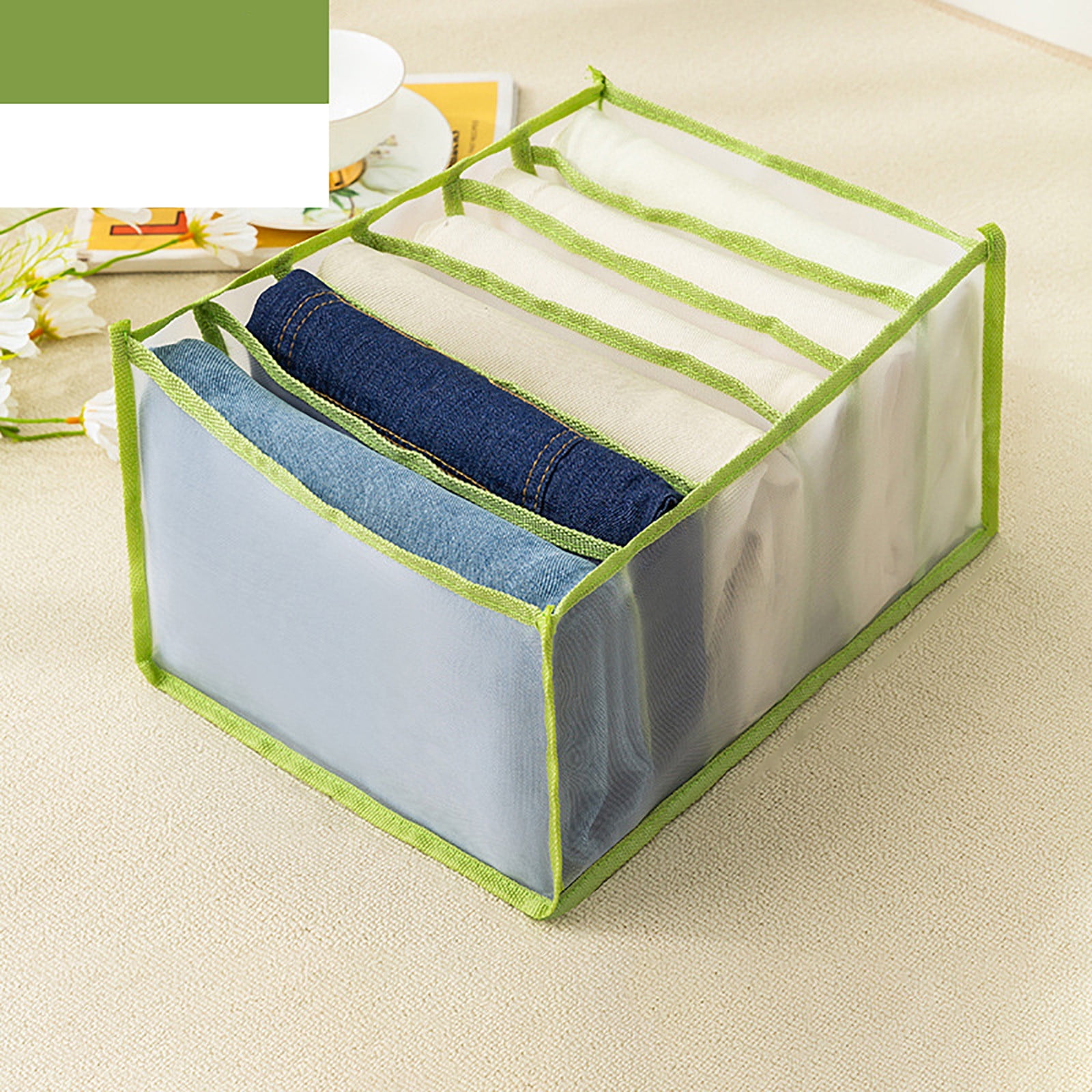 QTOCIO Mesh Storage Box Foldable Closet Clothes Dividers Nylon Dresser ...