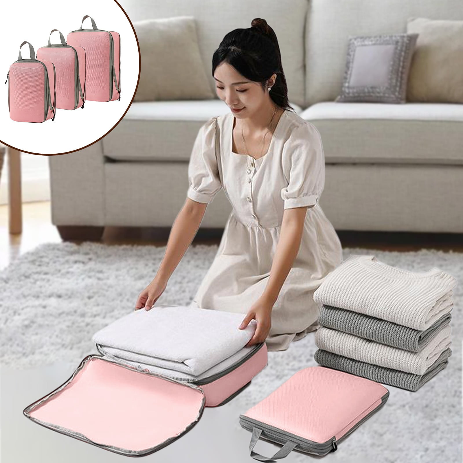 QTOCIO Organization and Storage, Compression Packing Cubes For Travel ...