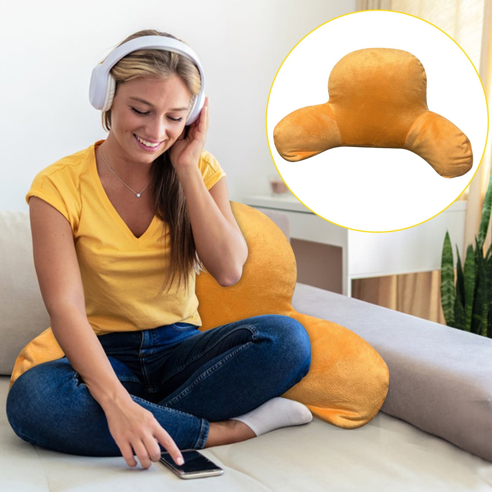 Rvasteizo Plush Big Backrest Pillows Reading Lumbart Chair Cushion With ...