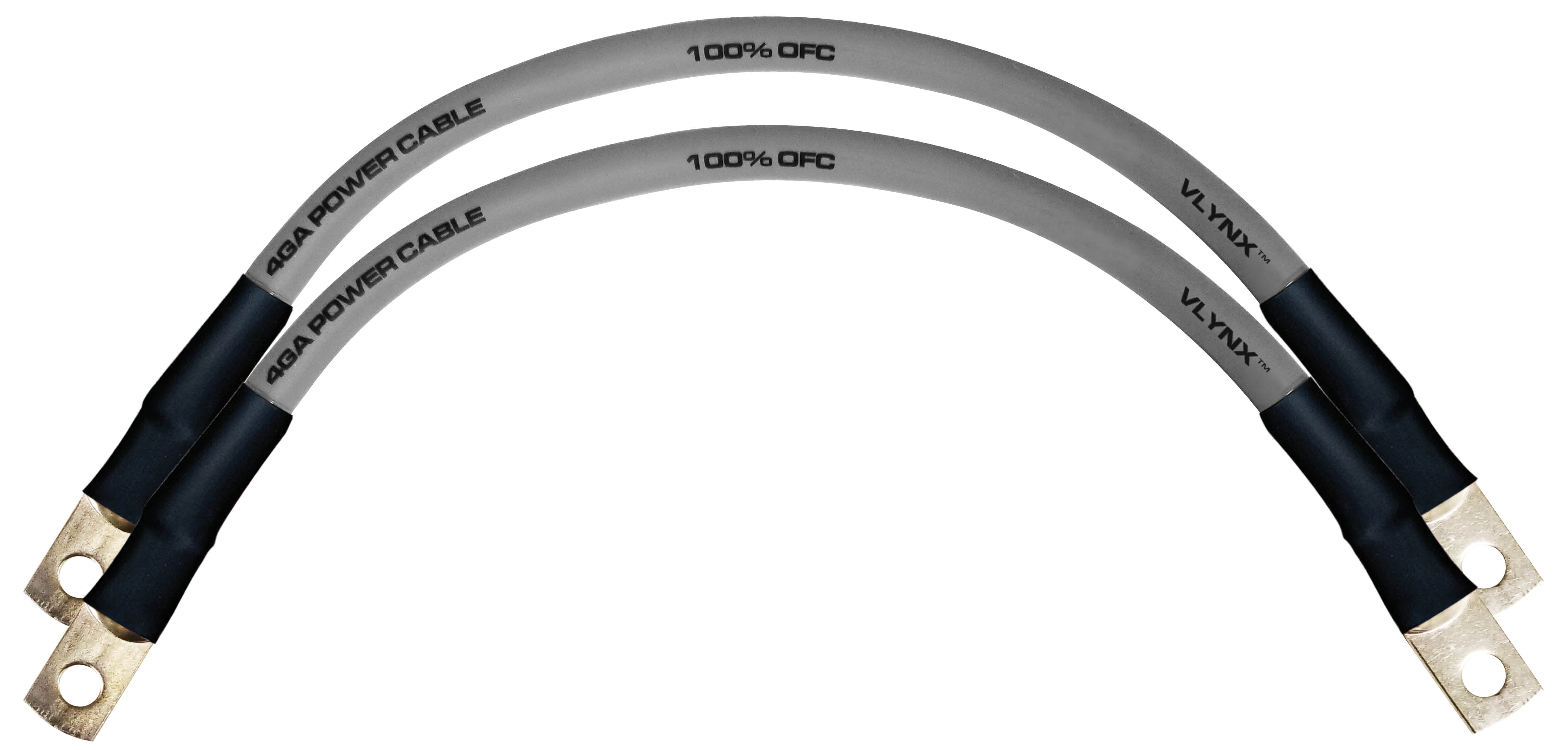 QTY 2 VBL4-S Battery Cable 4 Gauge AWG 9" 100% OFC Copper Flexible Wire ...