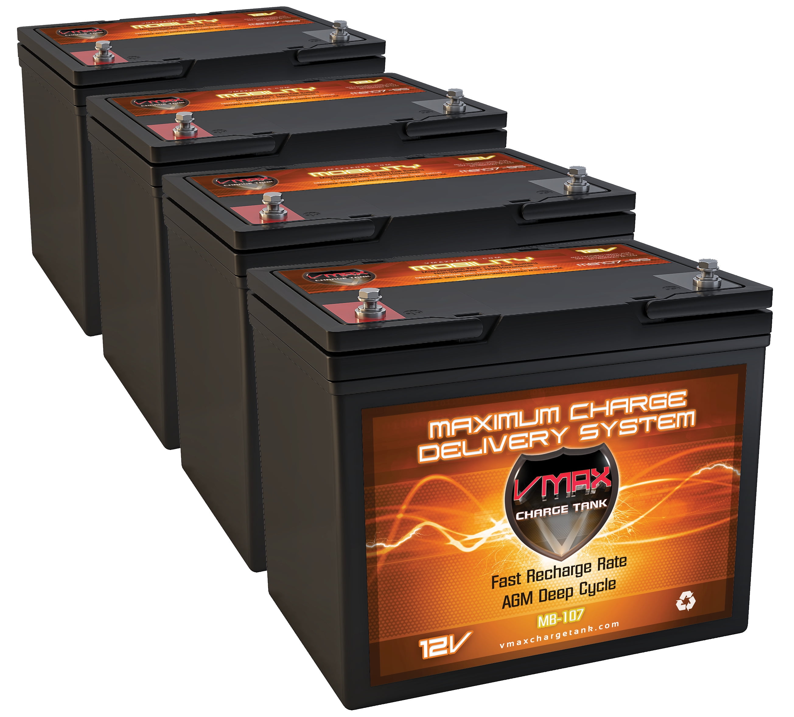 QTY 4 VMAX MB107-85 AGM Battery 85AH Wheelchair and Golf Cart Deep ...