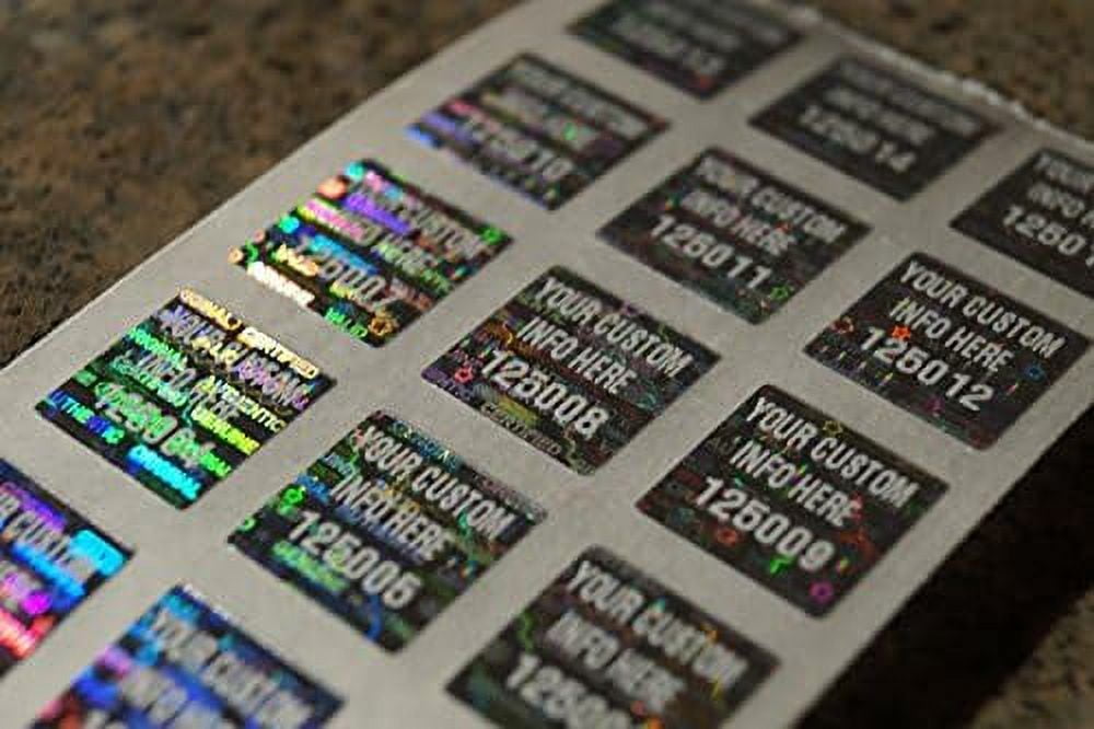 [QTY 500] Custom White Printed Bright Silver Hologram Warranty Void ...