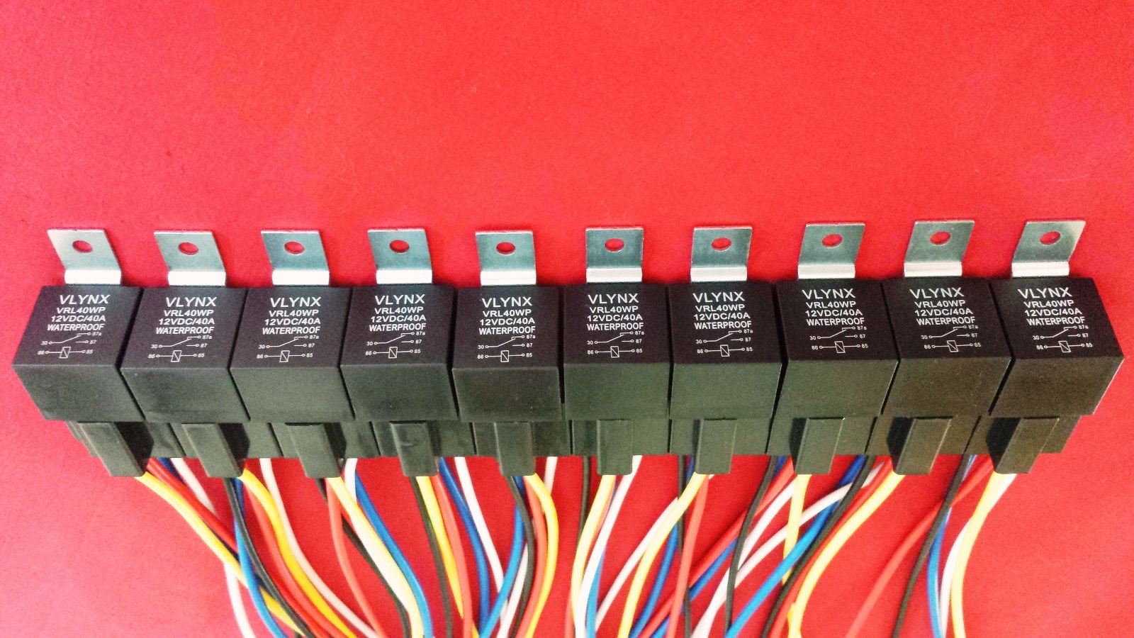 QTY10 RELAY +(10) 5 PIN SOCKET 12V DC 40A WATERPROOF DELCO C1754A ...