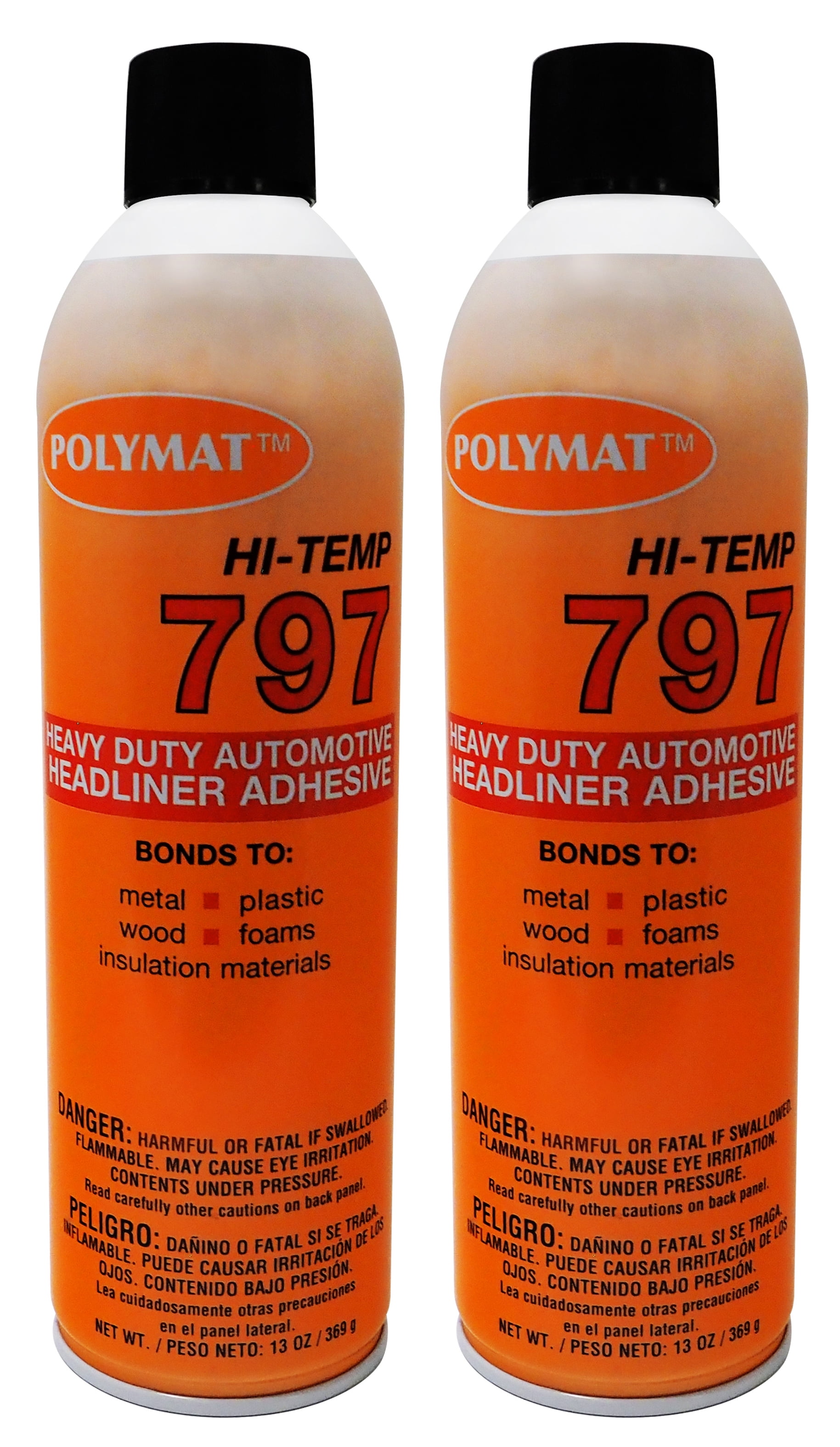 QTY2 Polymat 797 Hi-Temp Spray Adhesive auto head liner dash trunkliner ...