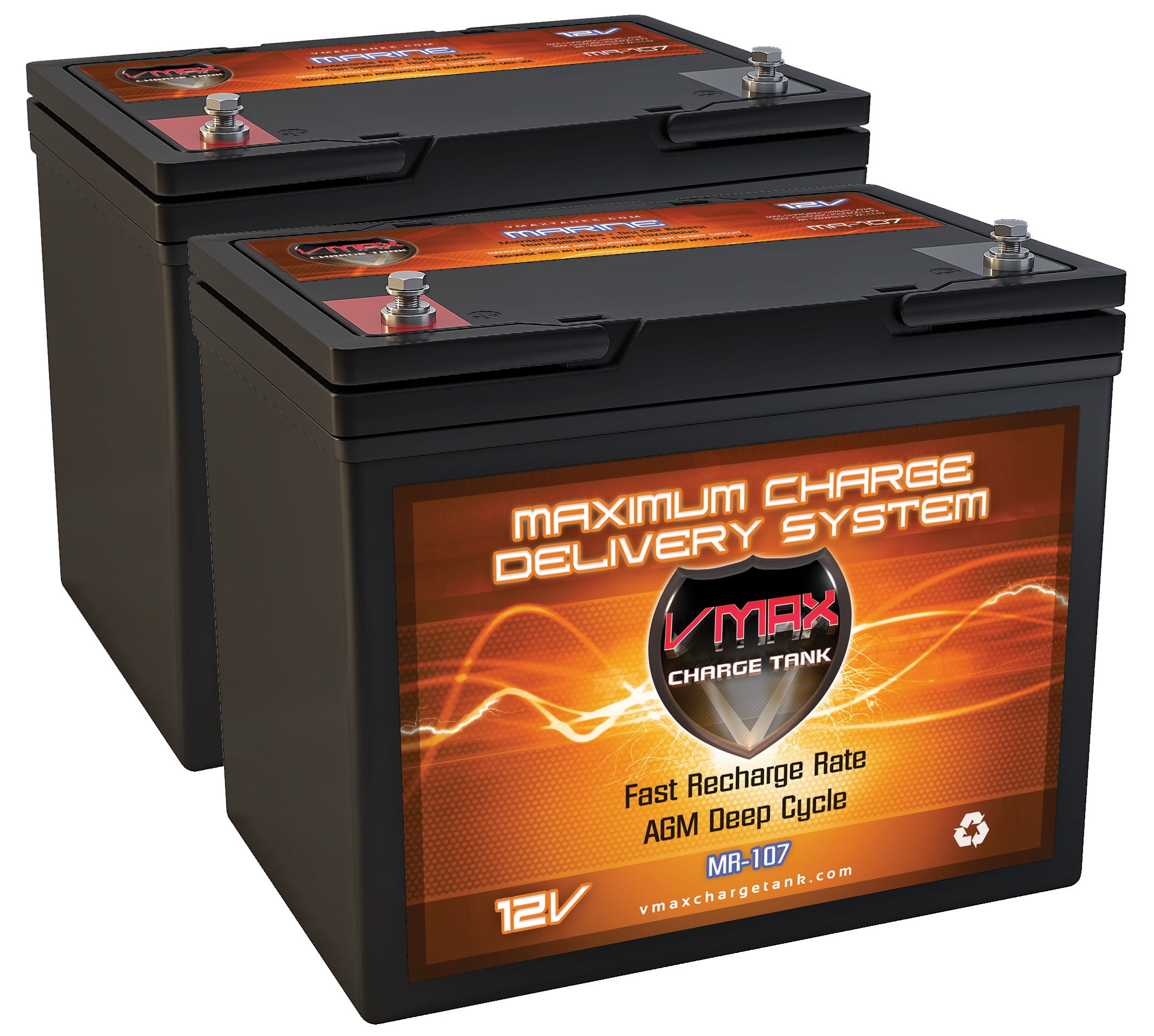 QTY2 VMAX MR107-85 12V 85AH AGM Deep Cycle Group 24 Batteries for ...