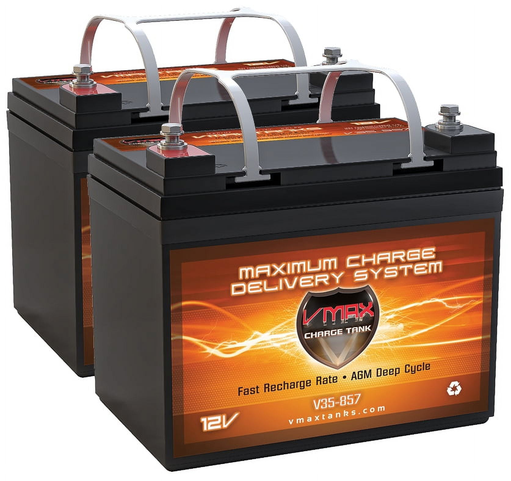 QTY2 VMAX857 AGM Deep Cycle Group U1 Battery Replacement for Invacare ...