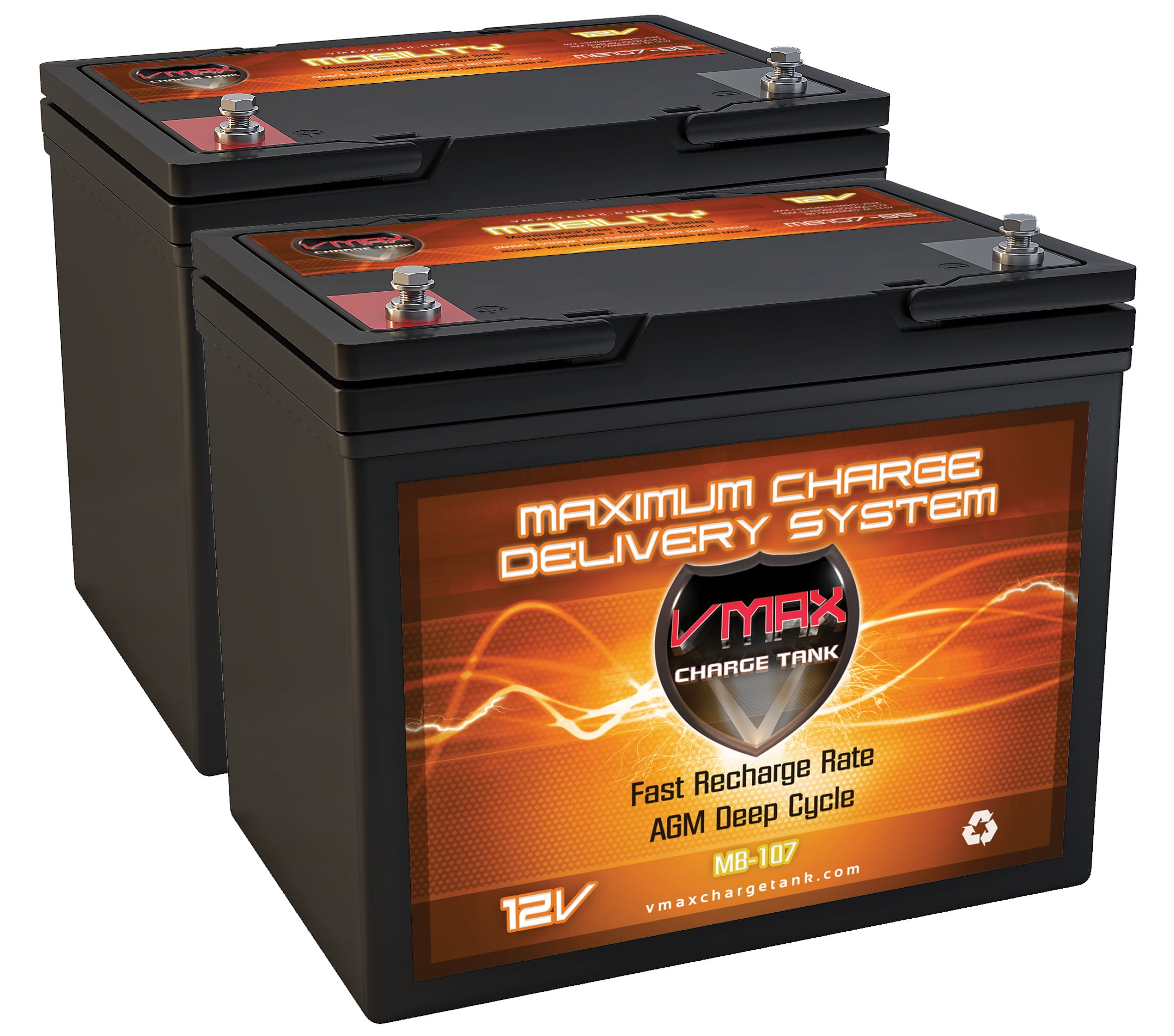 VMAXTANKS VMAX MB107-85 AGM Group 24 Deep Cycle Battery, 12V 85Ah ...