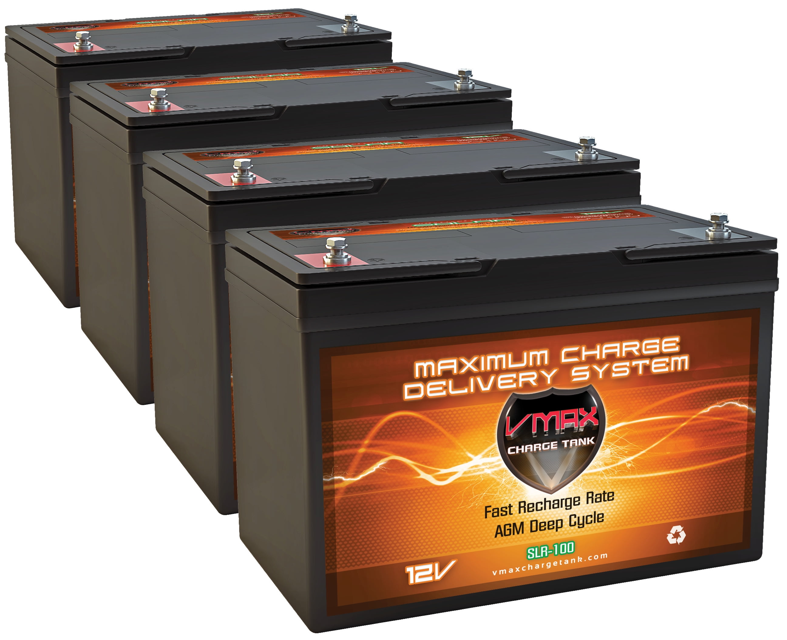 QTY4 VMAX SLR100 AGM deep cycle SLA battery 12 Volt 100Ah ea.(400Ah ...