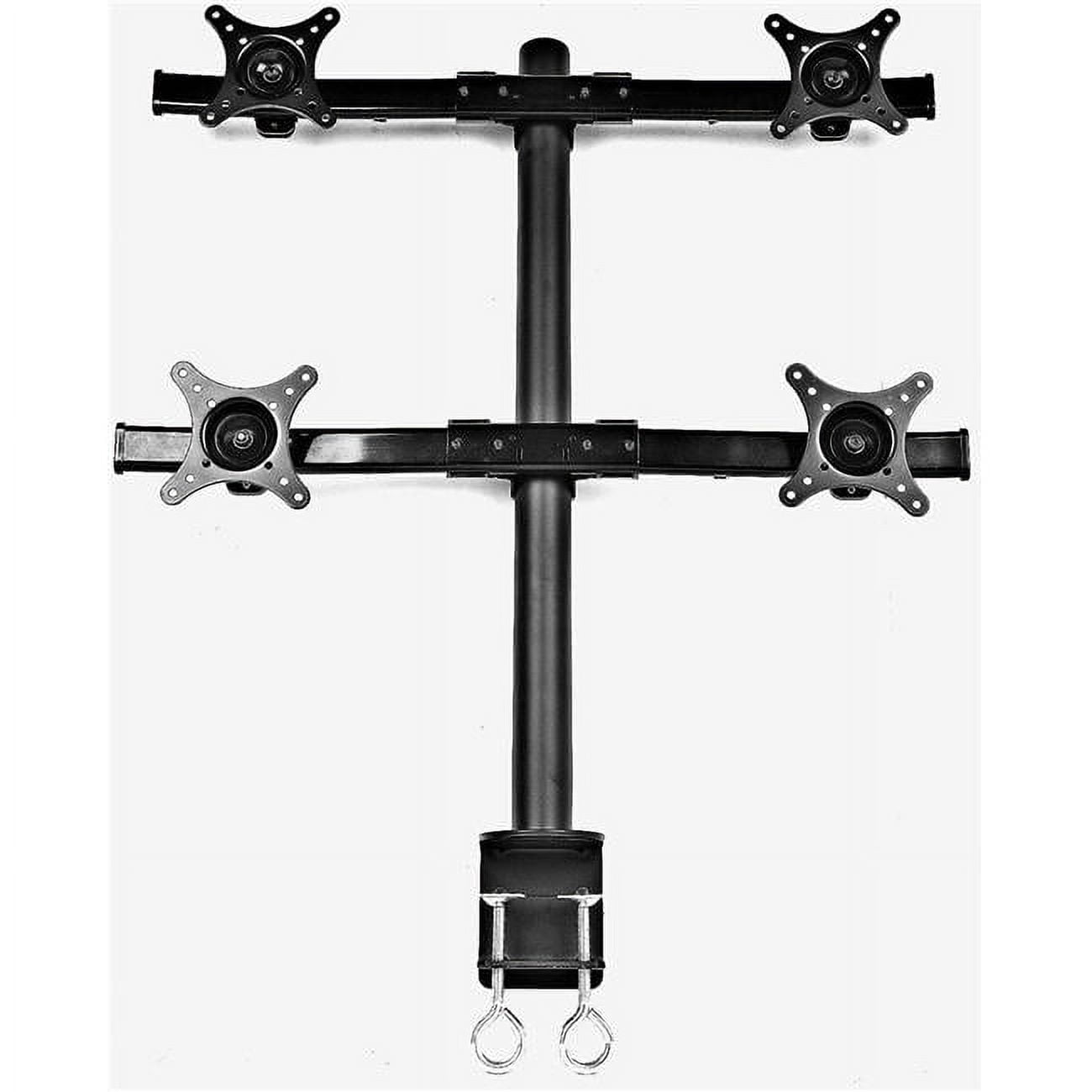 QUAD 4 Monitors Mount Screens Adjustable Tilt Swivel 360 Deg Rotation ...