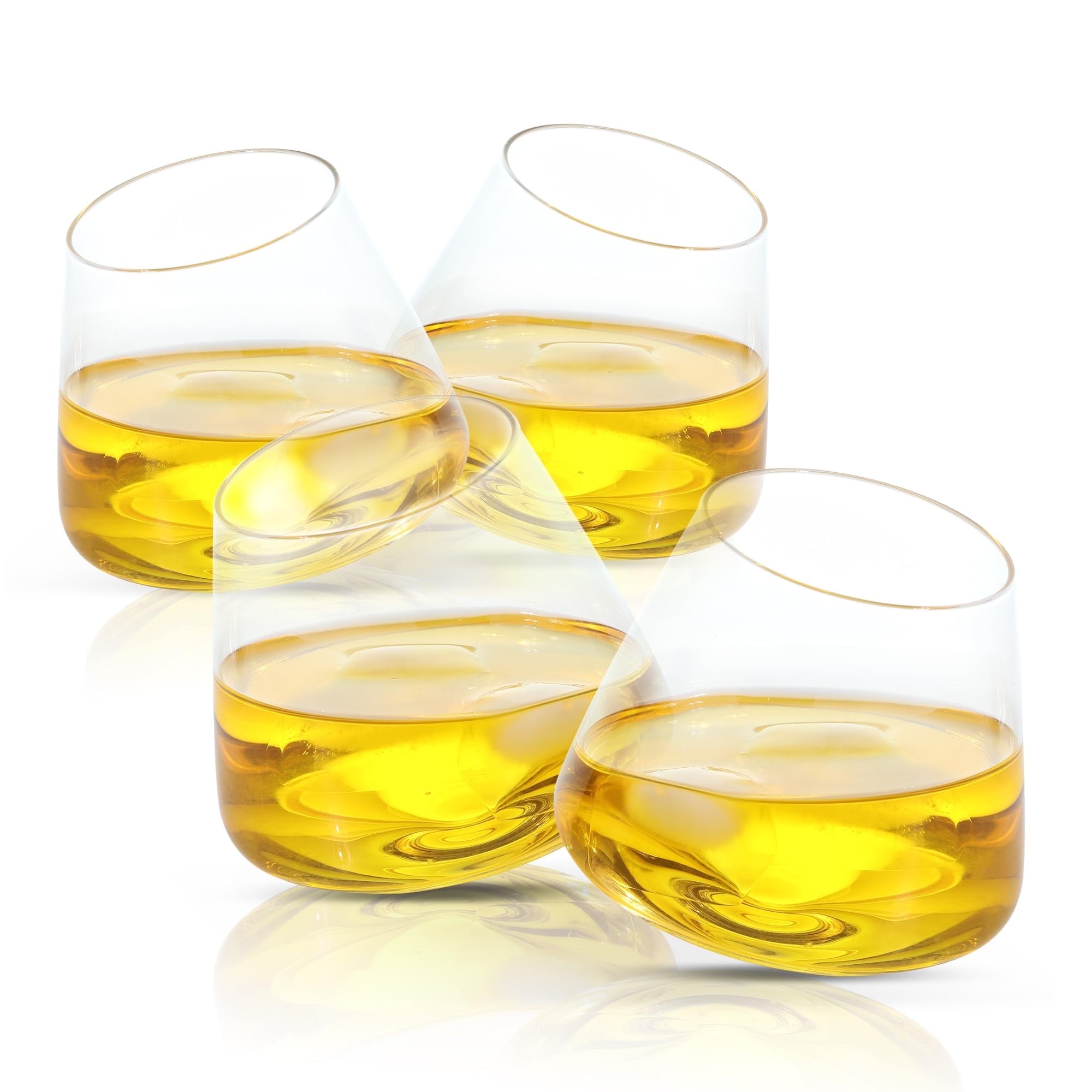 QUAFFER Tilted Whiskey Wine Glasses Tumblers Set of 4 – Naturally ...