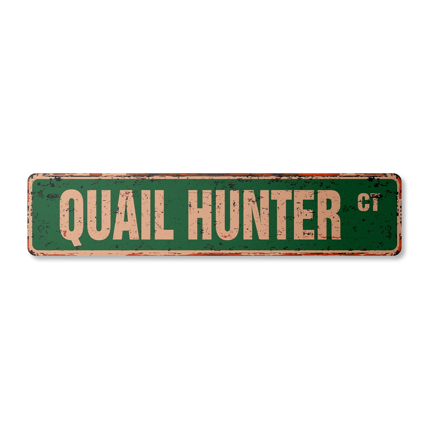 QUAIL HUNTER Vintage Plastic Street Sign hunting hunt bird gun shotgun ...