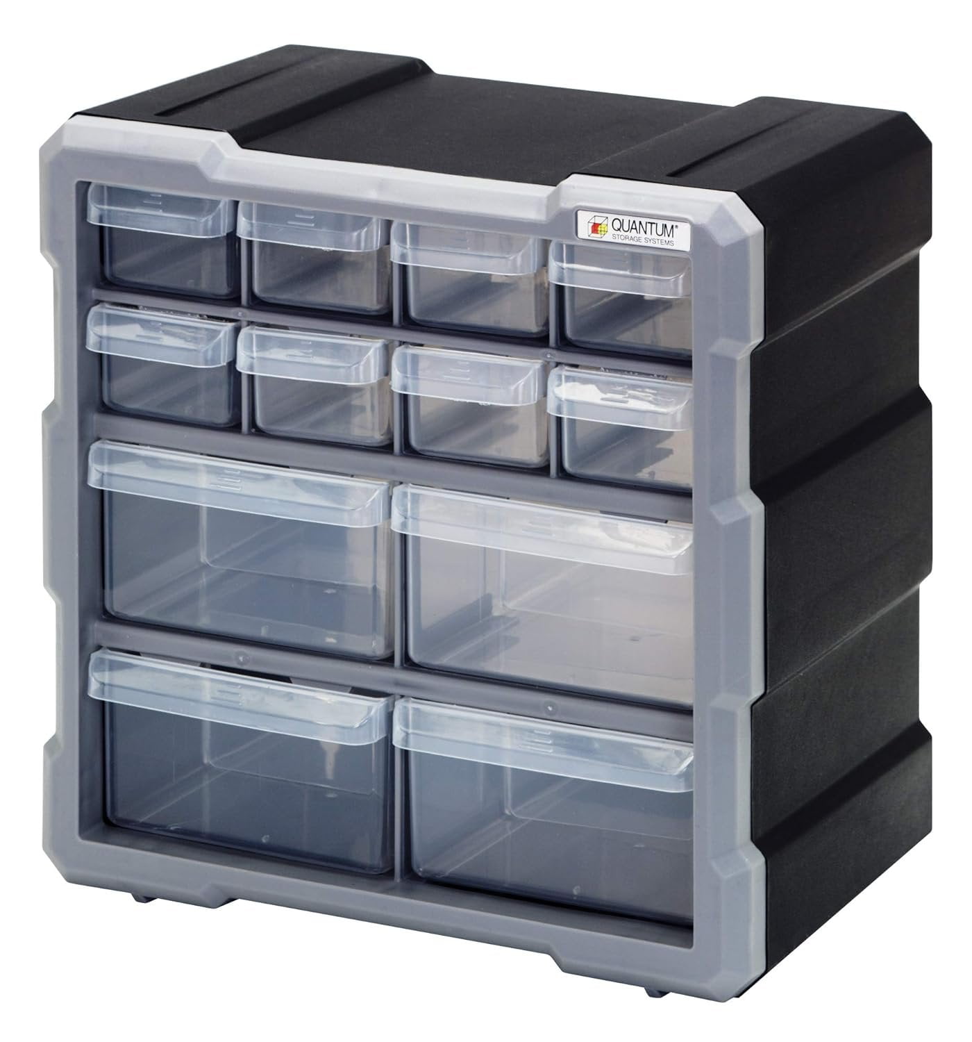 QUANTUM STORAGE SYSTEMS PDC-12BK Clear Plastic Parts Storage Hardware ...