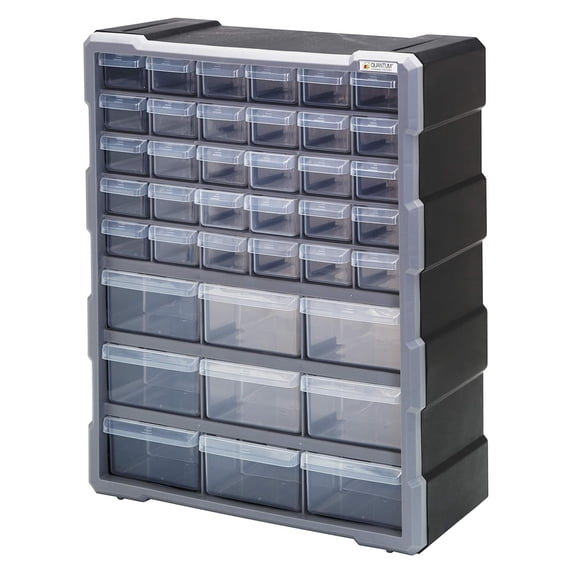 QUANTUM STORAGE SYSTEMS PDC-39BK Clear Plastic Parts Storage Hardware ...