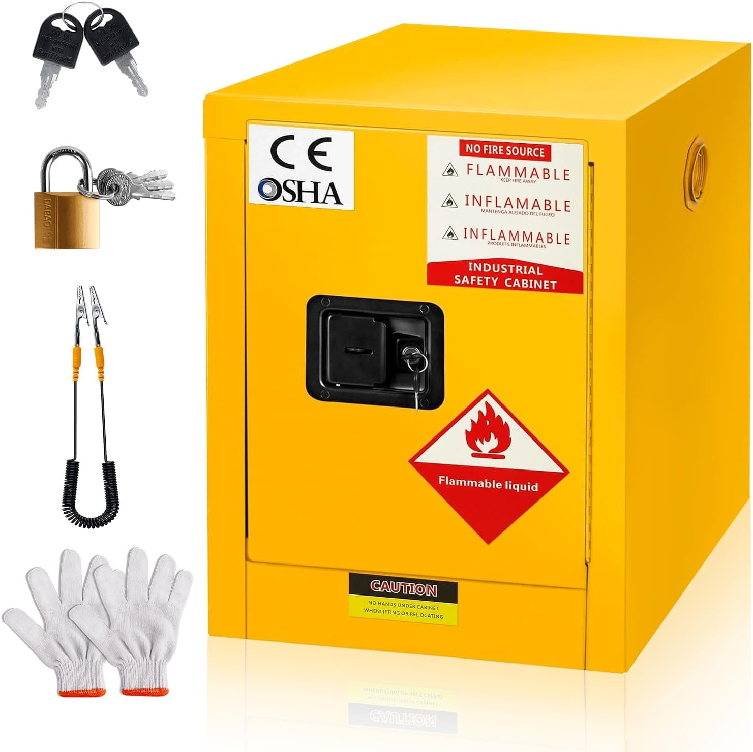 QUARPAL Flammable Storage Cabinet, 22" x 17" x 17", Galvanized Steel ...