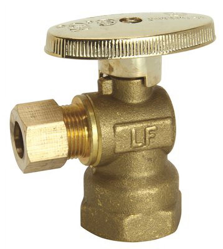 QUARTER TURN ANGLE STOP, 1/2 IN. IPS X 3/8 IN. OD COMPRESSION, ROUGH ...