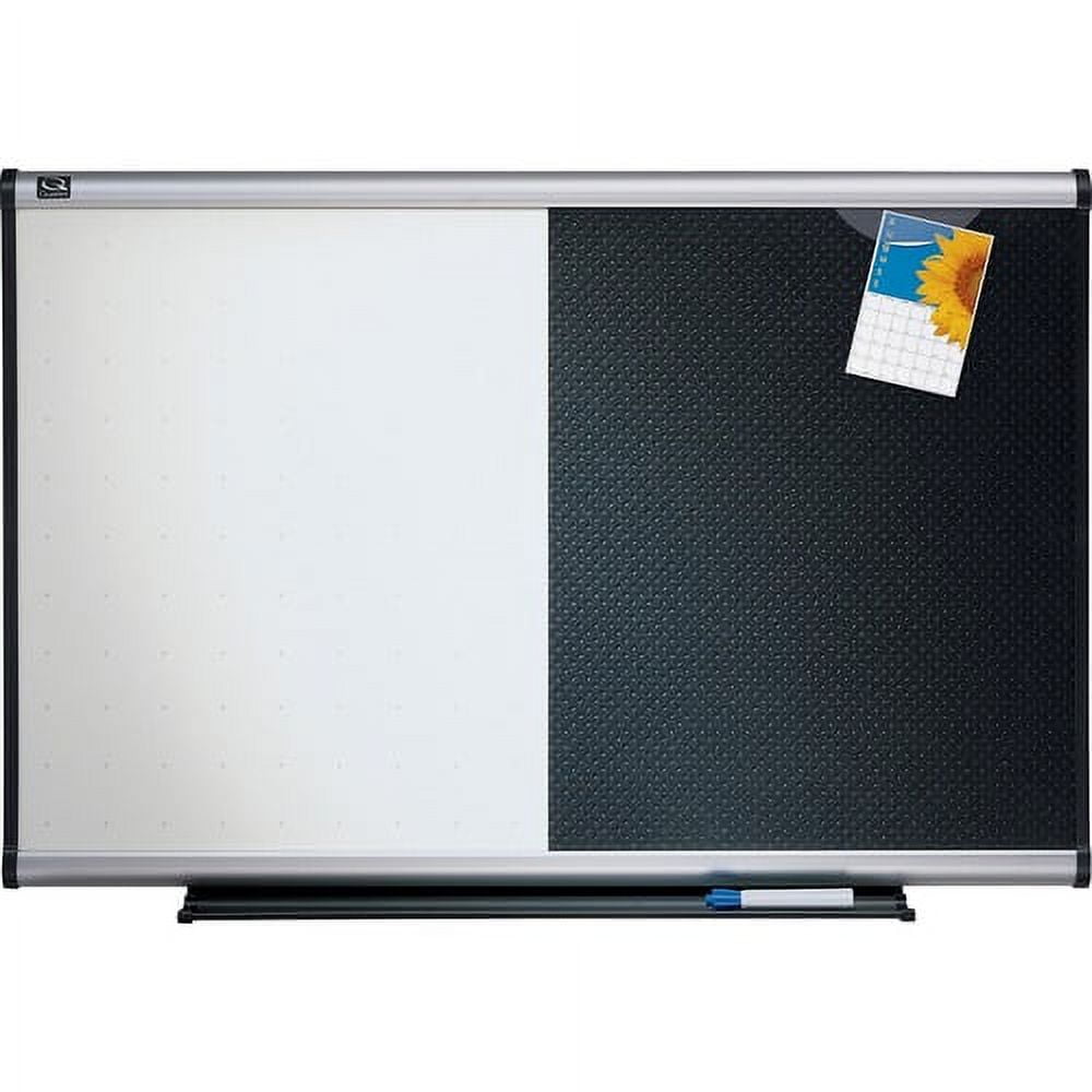 QUARTET Combination Board Aluminum Whiteboards, 36" x 24", White/Black ...