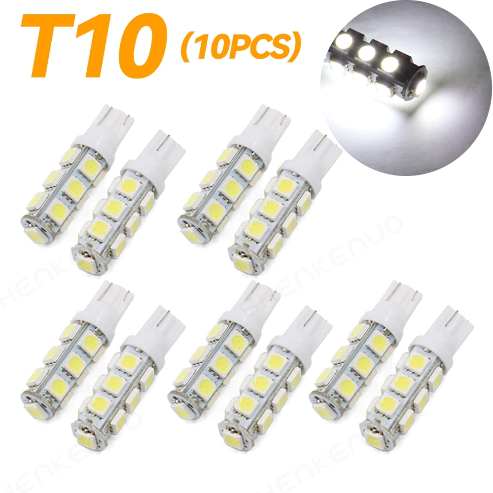 QUAYUB 10PCS LED Landscape Light 13Led/smd Per Bulb 194 T10 T5 Wedge ...