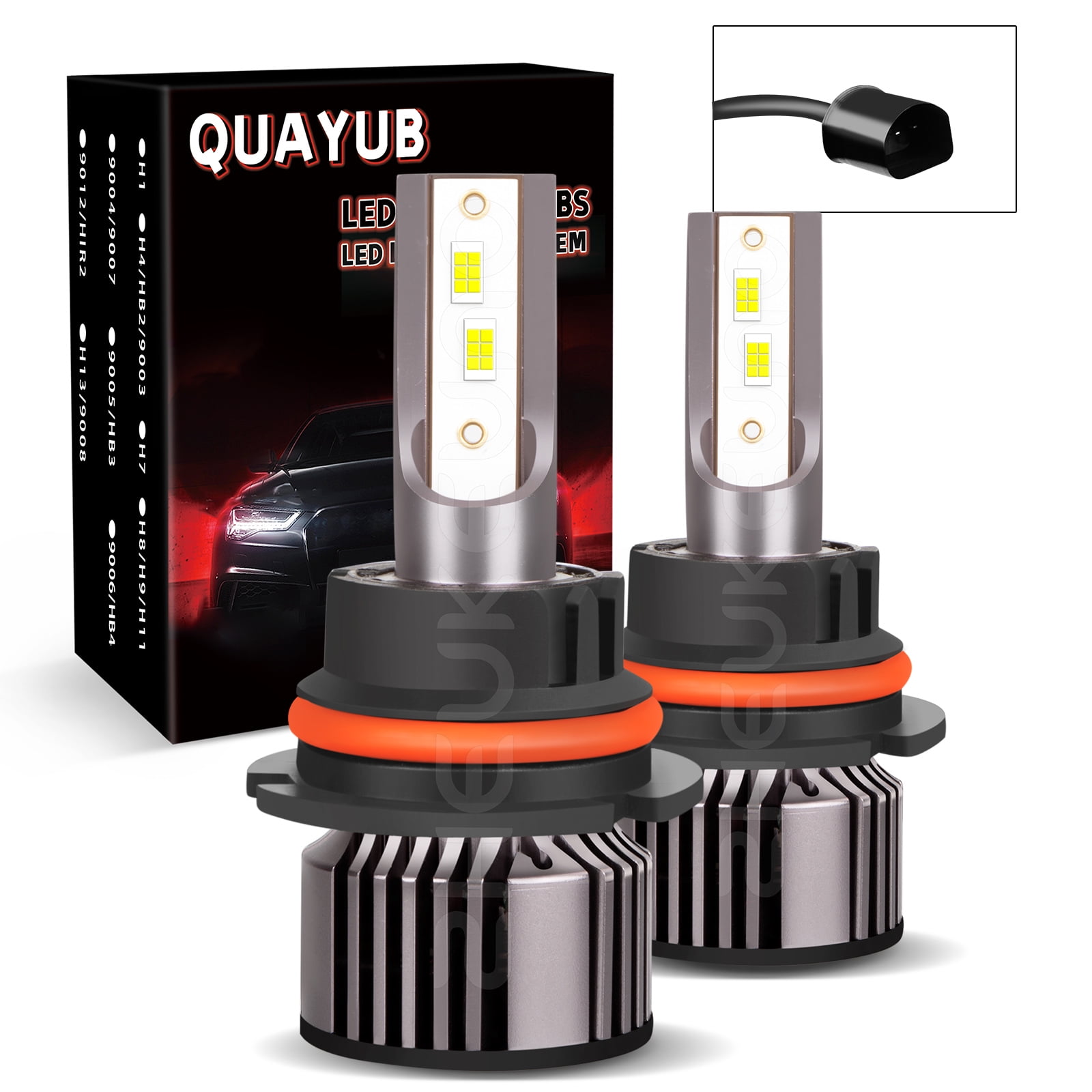QUAYUB Faro Luces Fuertes Para Auto Coche Luz Carro Bulbs 9007 LED ...