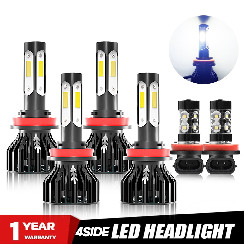 QUAYUB H9 H11 H11 Combo LED Headlight High&Low+Fog Light Bulbs Kit ...
