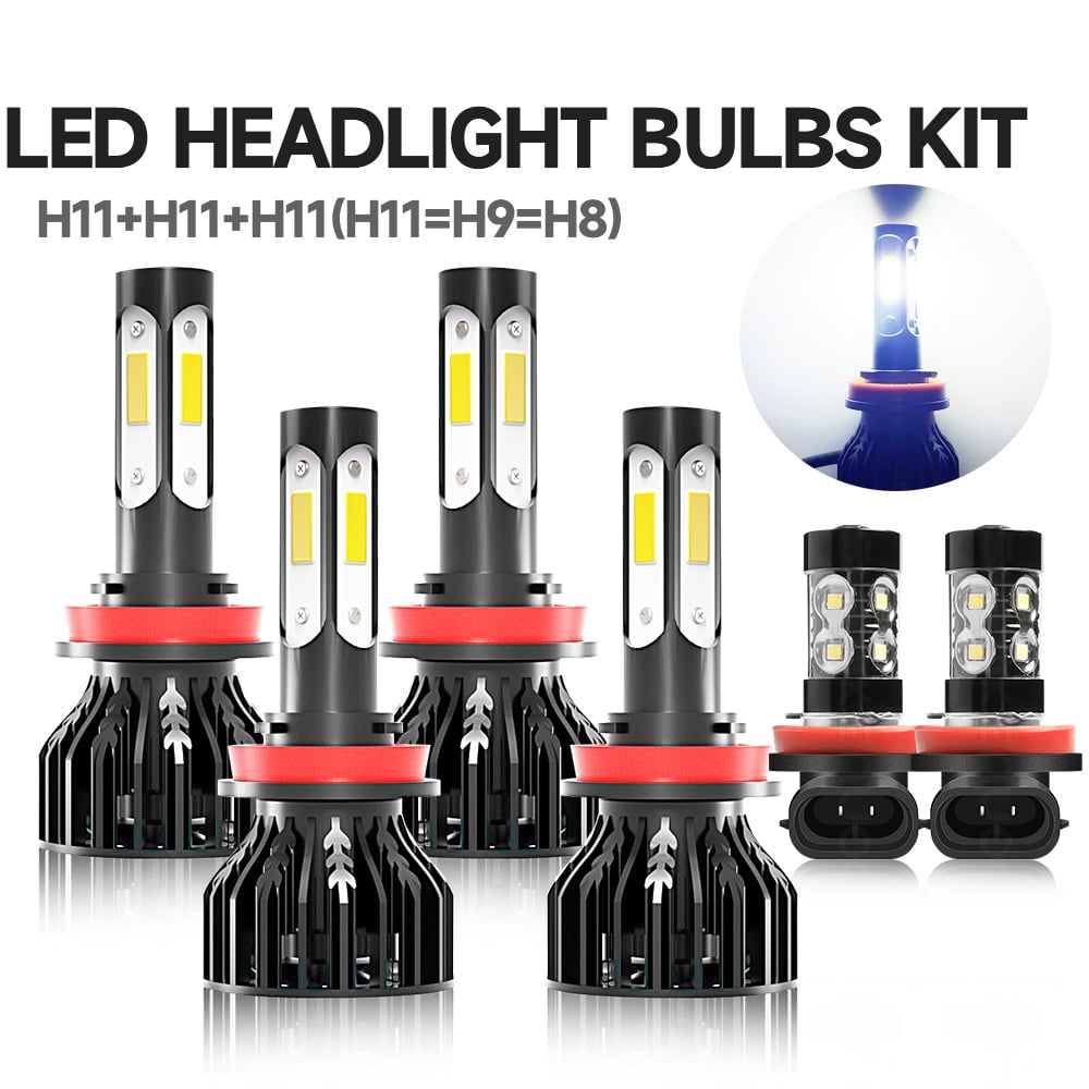 QUAYUB H9 H11 H11 Combo LED Headlight High&Low+Fog Light Bulbs Kit ...