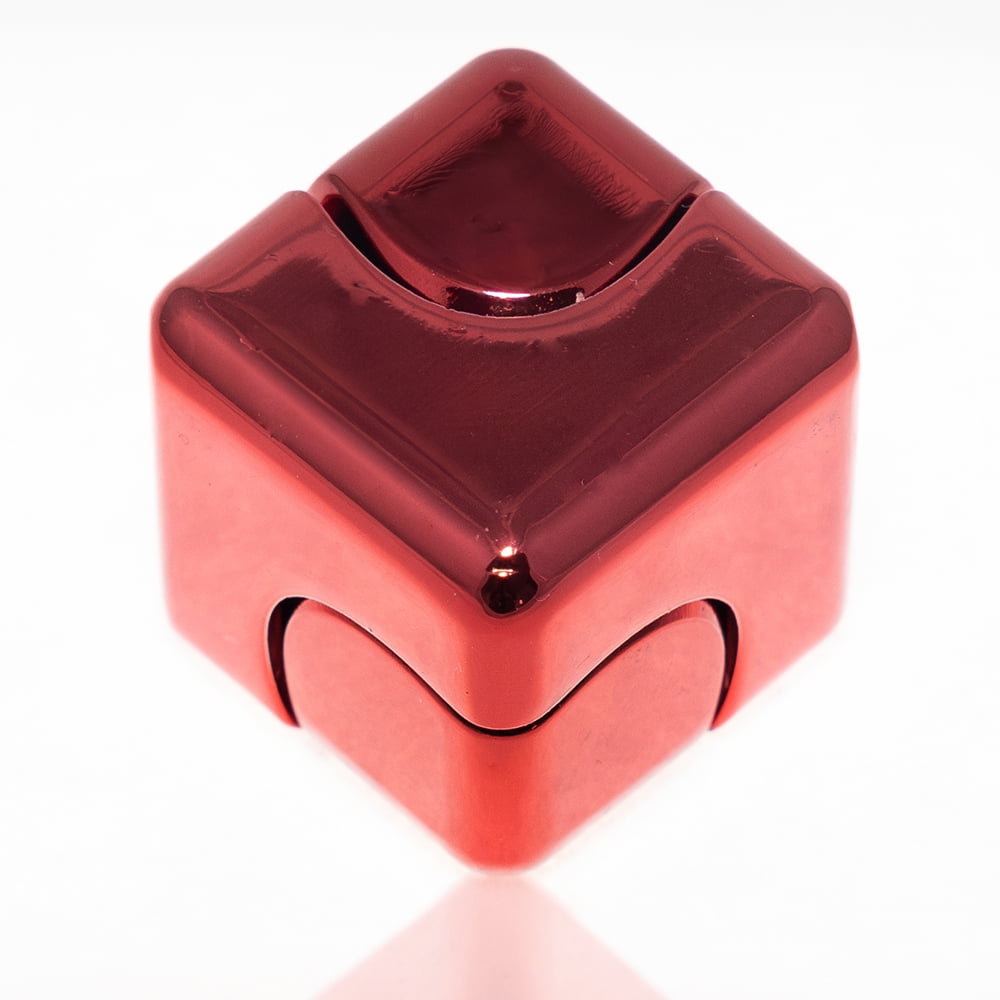QUBI Fidget Cube Spinner Red Lightweight and Pocket Size Fidget Spinner ...