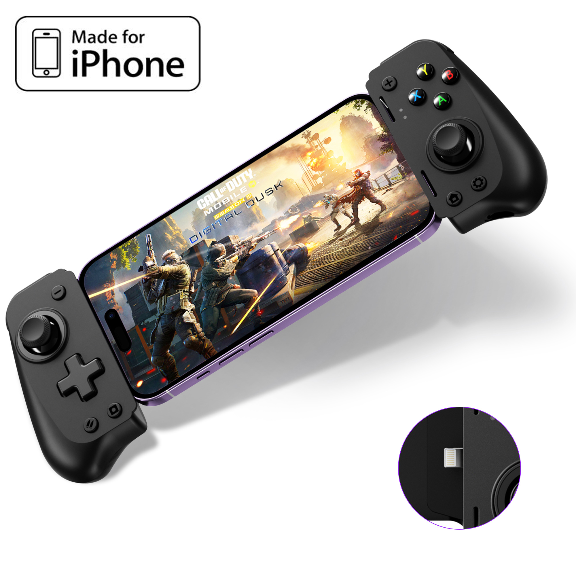 QUCOPRE (Lightning) Mobile Gaming Controller for iPhone with Hall ...
