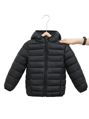 Boys Winter Puffer Jacket Kids Hooded Quilted Coat Warm Lightweight Water-Resistant with Pockets ...