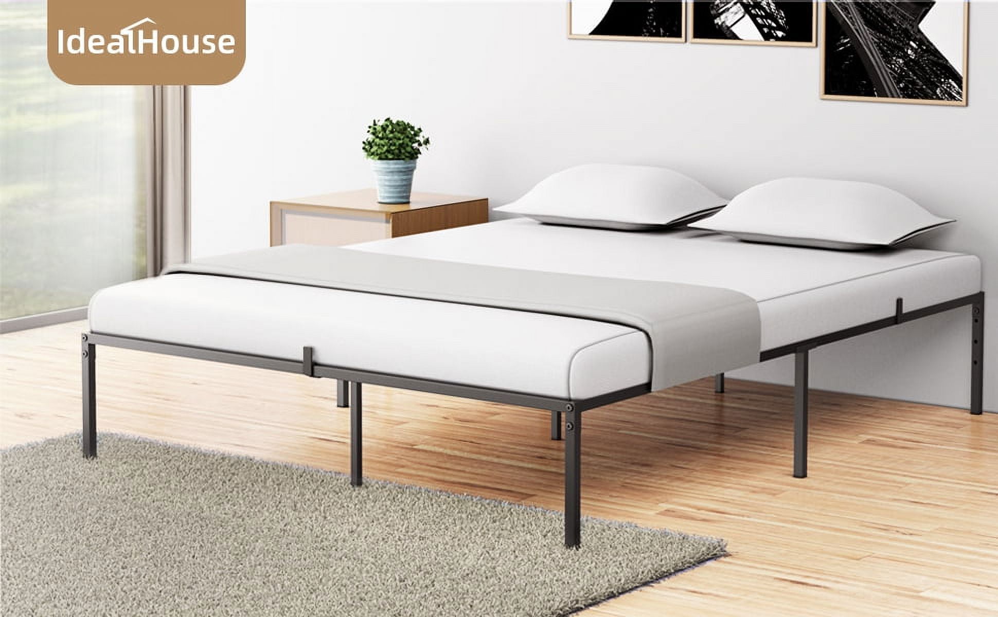 QUEEN(203*153*38CM) EastVita Queen metal platform bed frame with sturdy ...