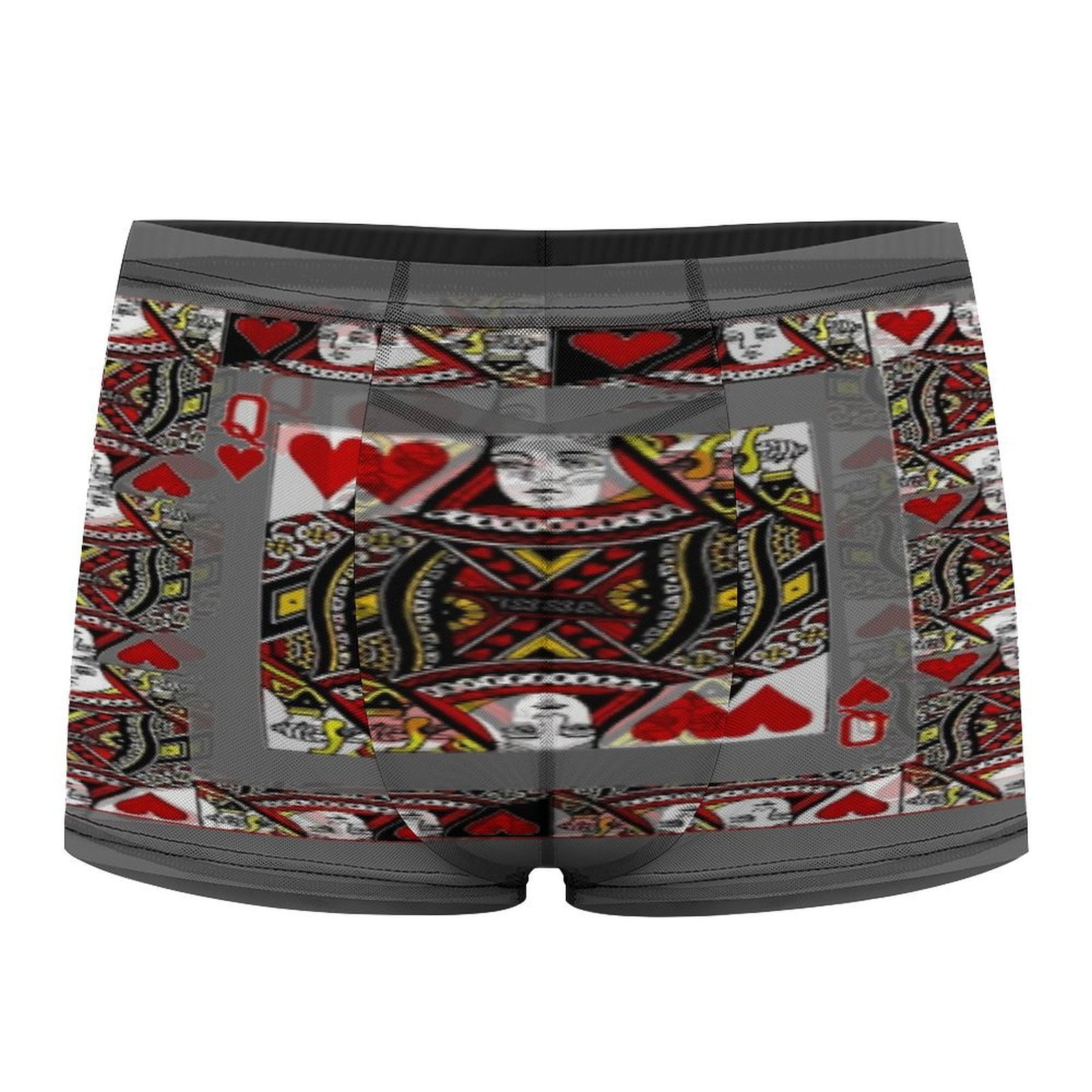 QUEEN OF HEARTS PLAYING CARDS ARTWORK Men's Mesh Boxer Briefs Cooling ...