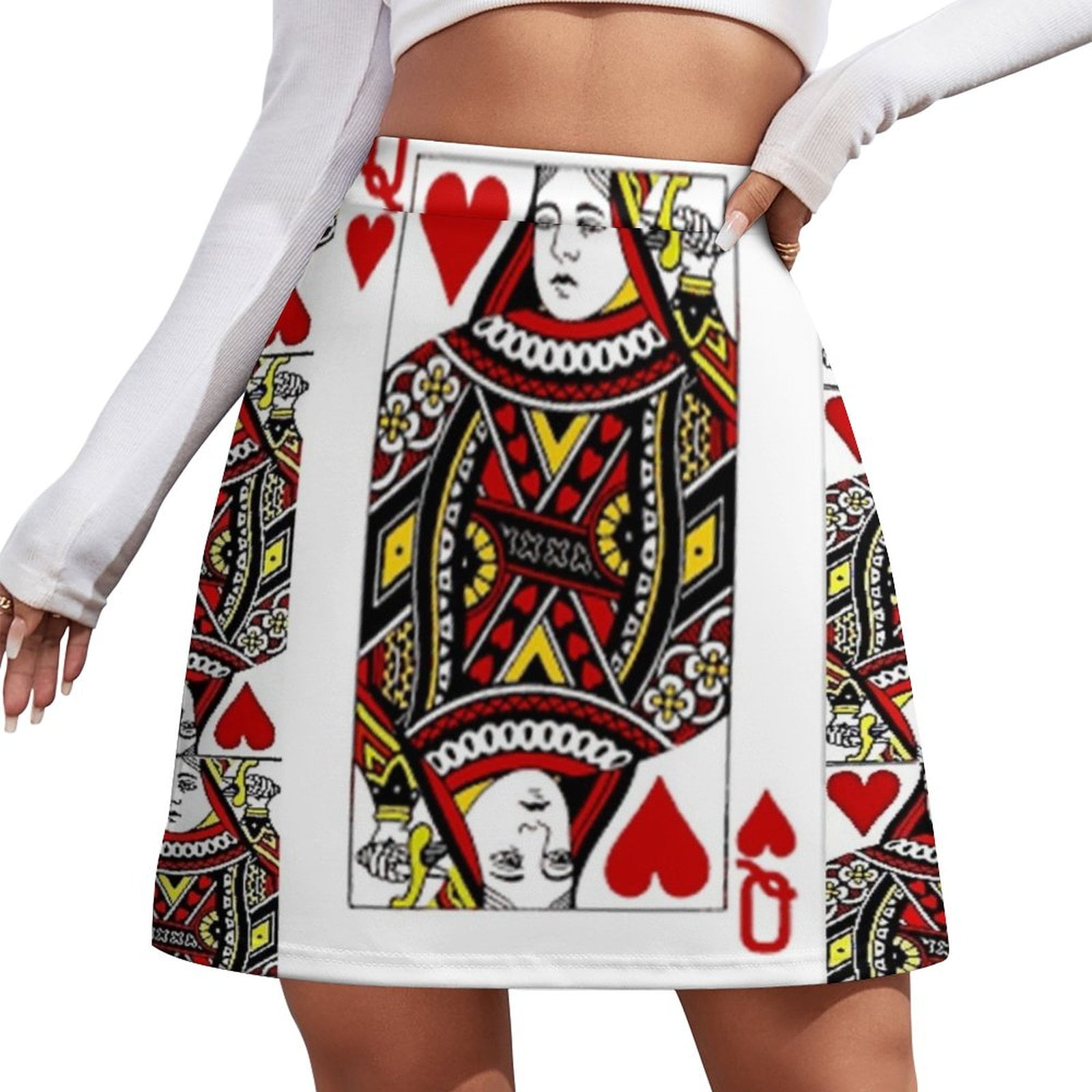 QUEEN OF HEARTS PLAYING CARDS ARTWORK Mini Skirt skirt skirt new in ...