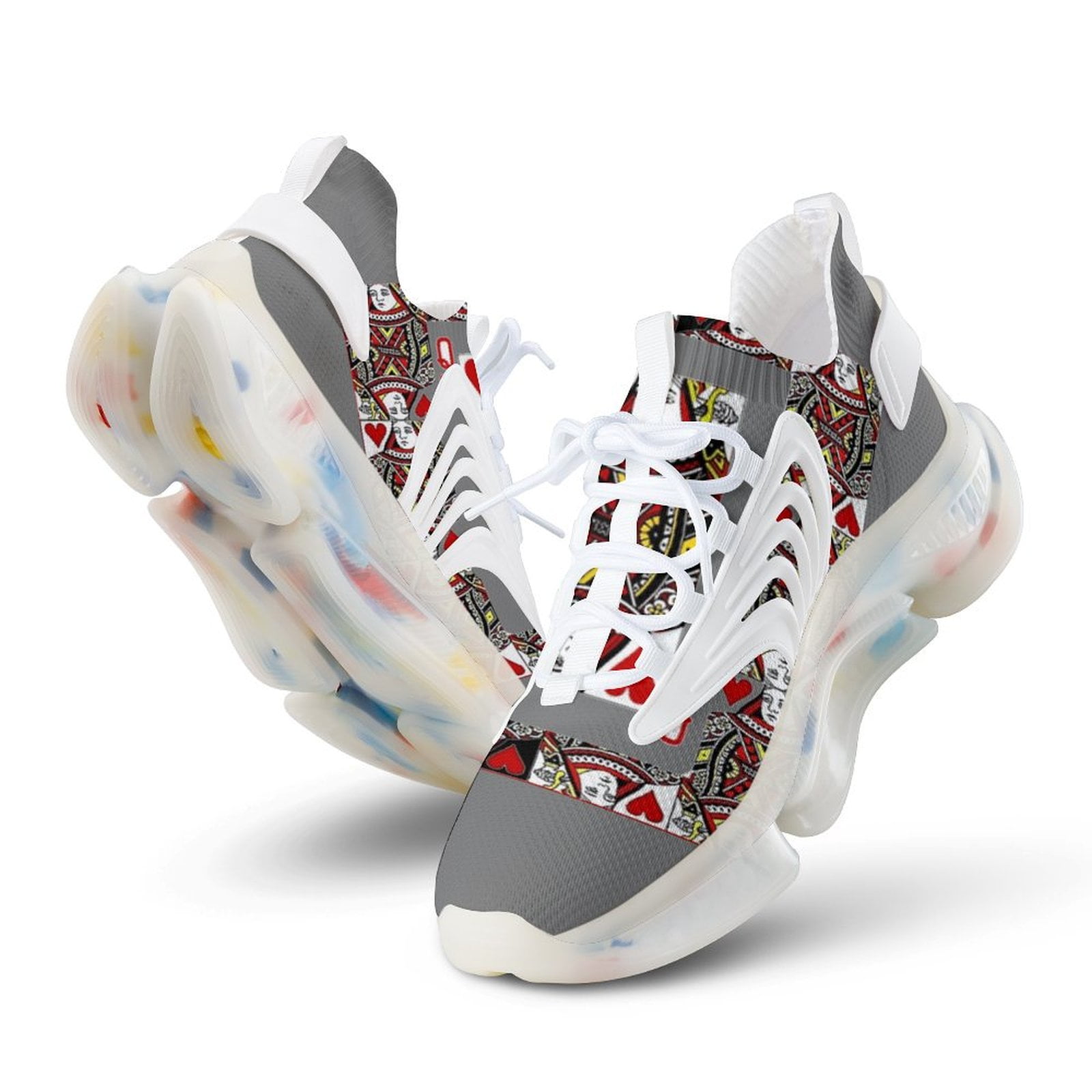 QUEEN OF HEARTS PLAYING CARDS ARTWORK Walking Shoes for Men Woman ...
