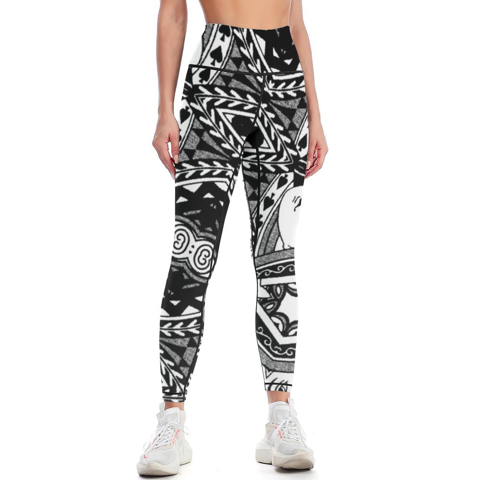 QUEEN OF SPADES-LARGE Leggings Tight fitting woman fitness set gym ...