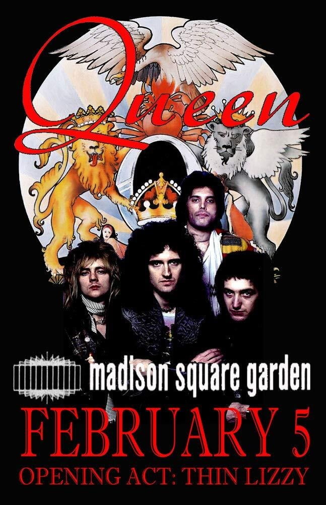 QUEEN REPLICA 1977 MADISON SQUARE GARDEN CONCERT POSTER - Walmart.com