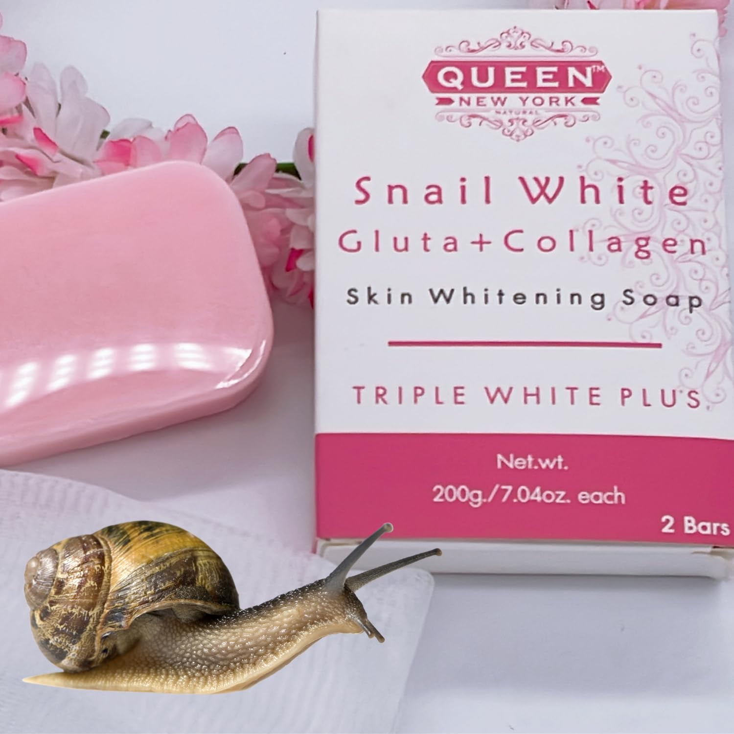 QUEEN SNAIL SECRET | DMF15 Whip Soap Glutathione Collagen Skin ...