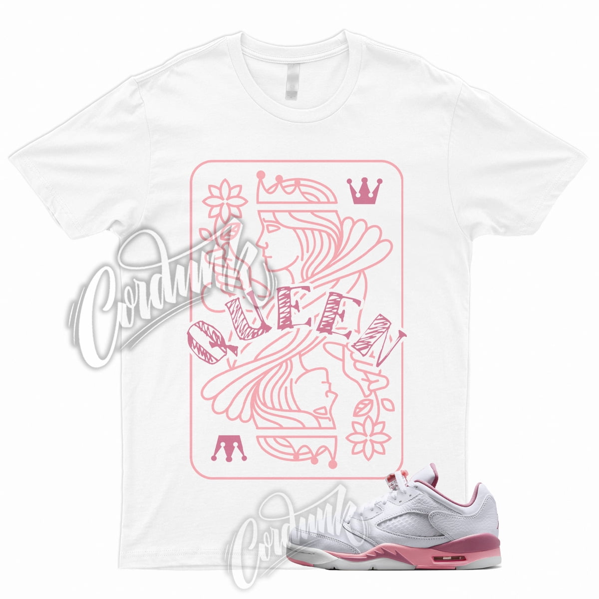QUEEN T Shirt to Match 5 Low GS Desert Berry Coral Chalk Pink Dunk Low ...