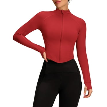 Made by Johnny Women's Running Shirt Full Zip Workout Track Jacket with ...