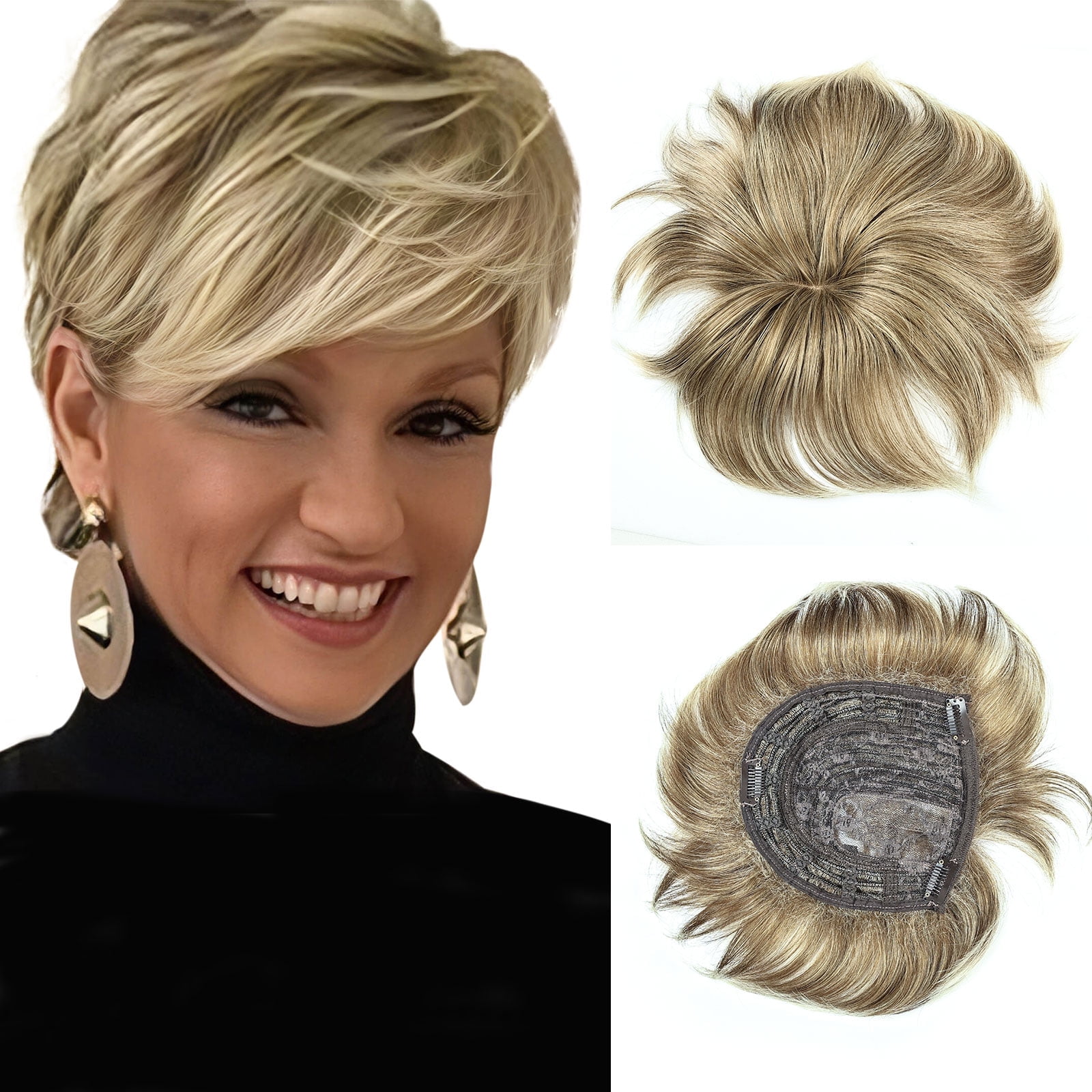 QUEENTAS Hair Topper for Women with Thinning Hair Pieces 6.5"*6"Large ...