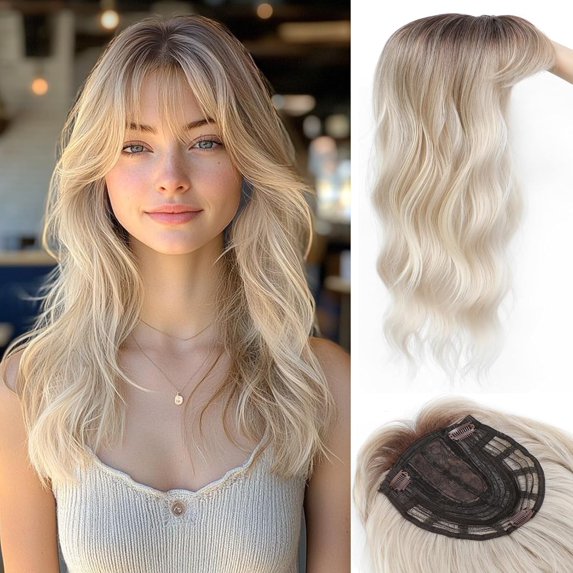QUEENTAS 360° 3D Toppers for Women with Thinning Hair 16 Inch Short ...