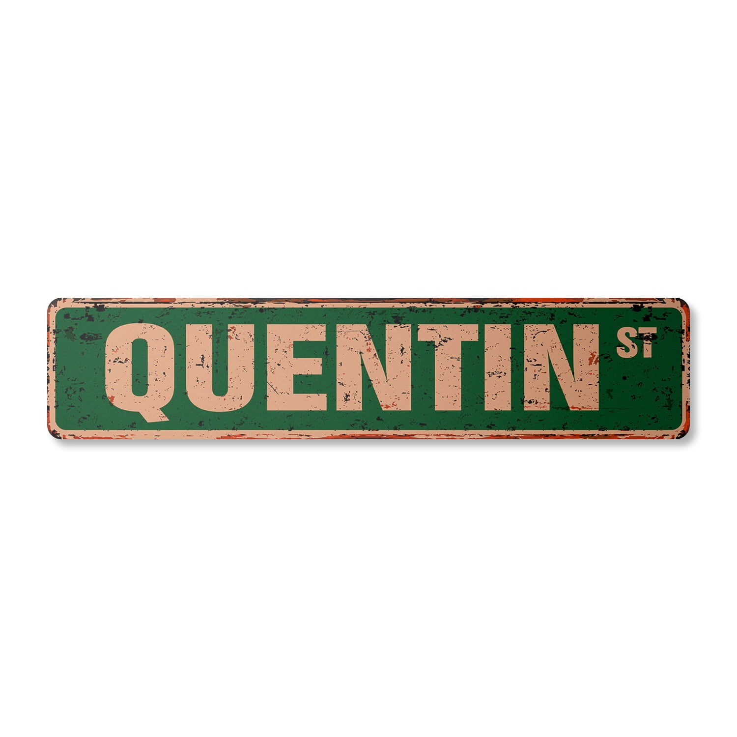 QUENTIN Vintage Plastic Street Sign Childrens Name Room Sign | Indoor ...