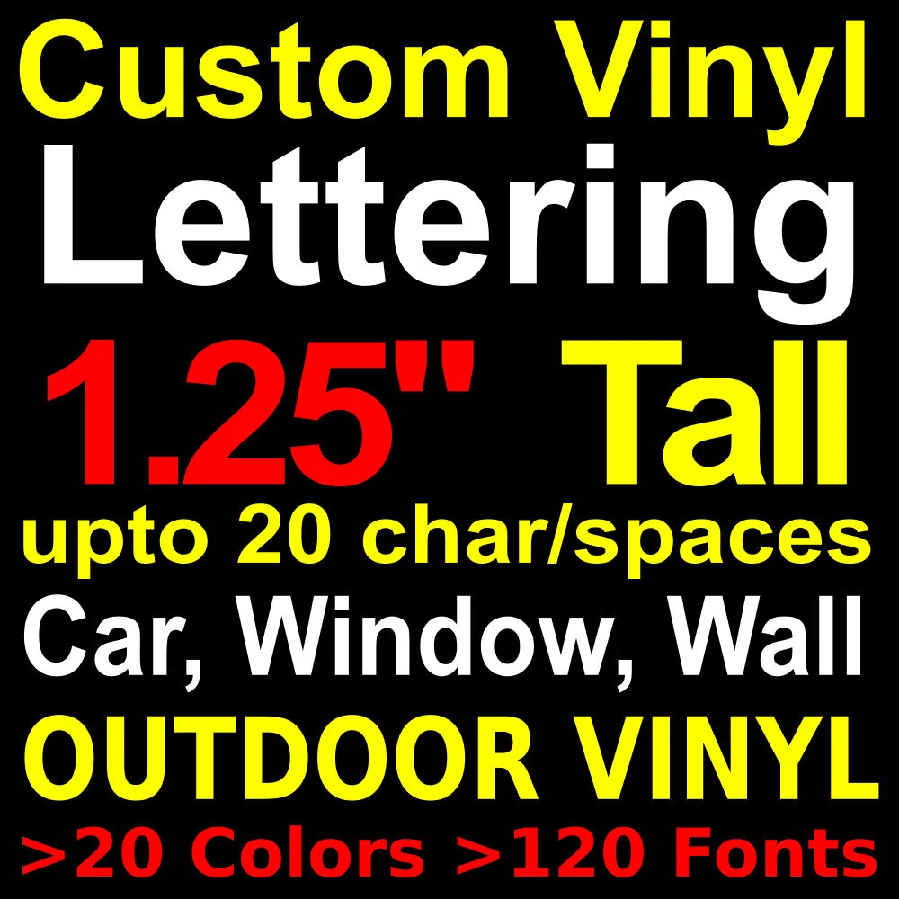 QUEST- 1.25" Custom Vinyl Lettering Sticker Text Decals Car Window Wall ...