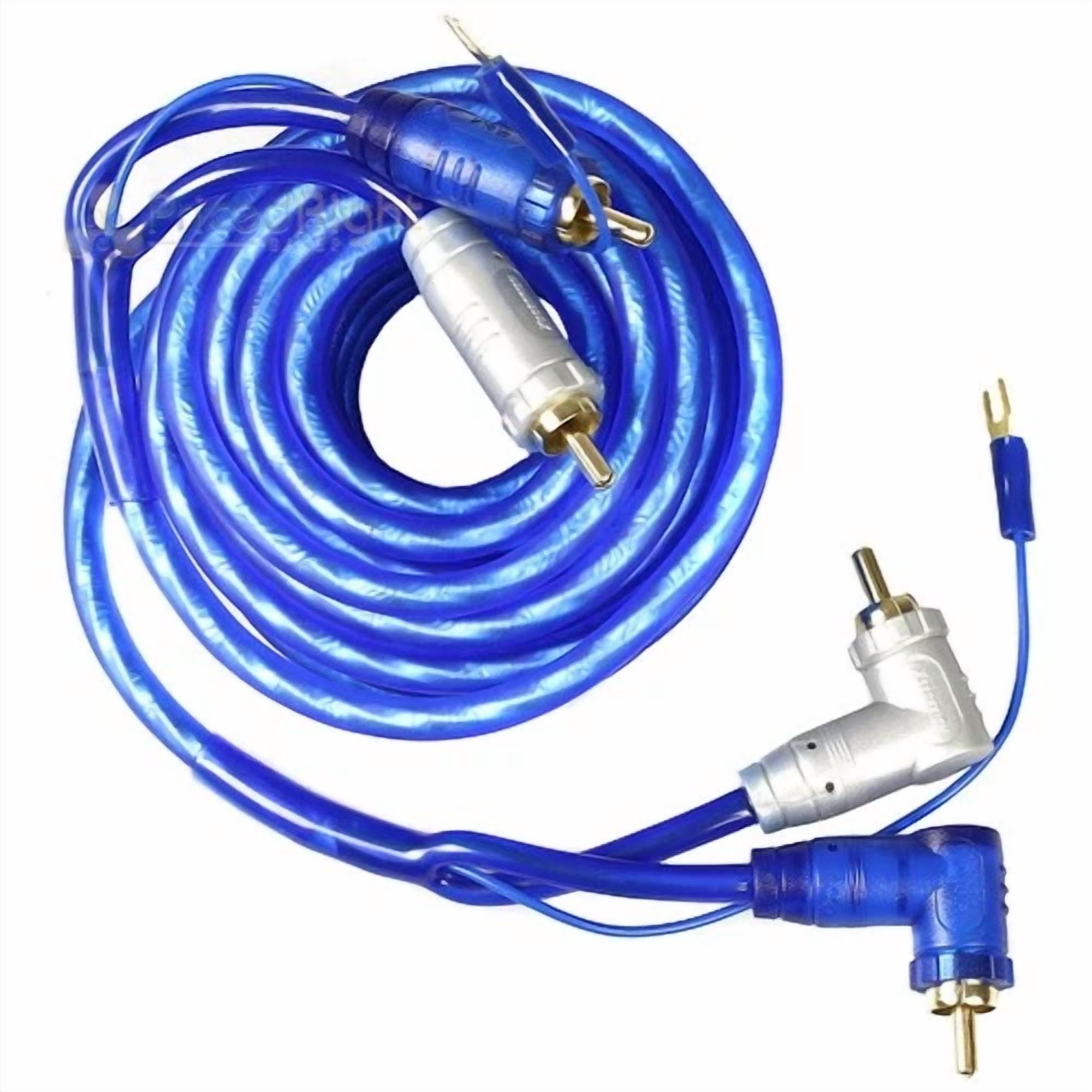 QUEST- 18 Ft Rca Cable Triple Shielded Twisted Interconnect Rca Audio 2 ...