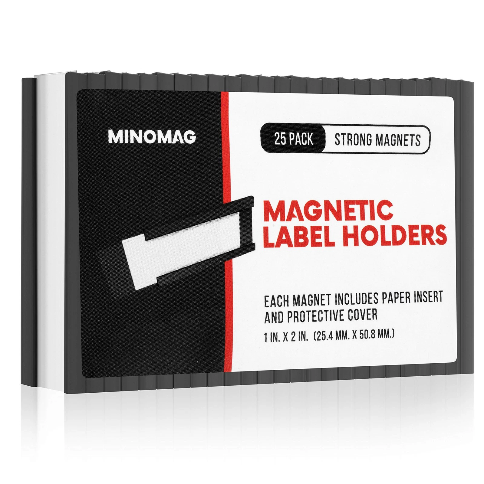 QUEST- 25Pcs Magnetic Tool Box Labels 1X2 Inches | C Channel Magnetic ...