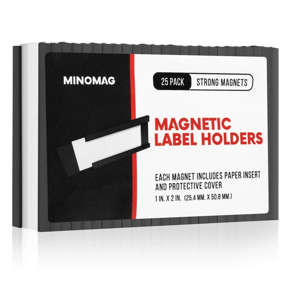 QUEST- 25Pcs Magnetic Tool Box Labels 1X2 Inches | C Channel Magnetic ...