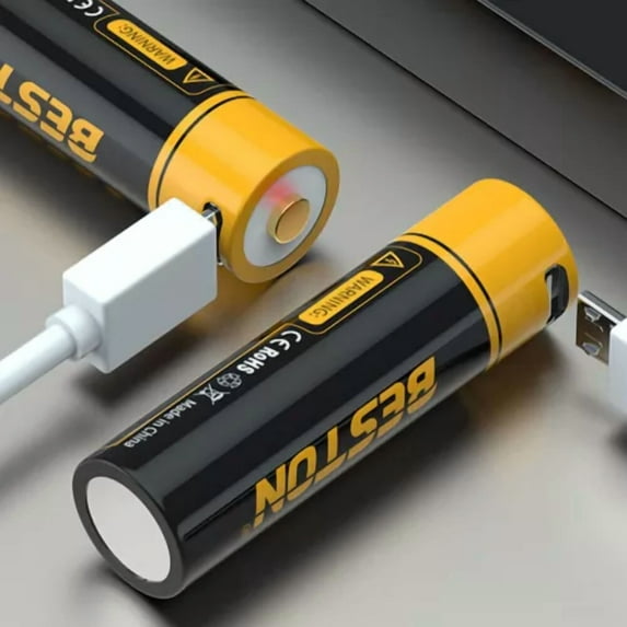 QUEST- 2Pk Usb 1.5V Rechargeable Aa Battery Fast Charge High Capacity ...