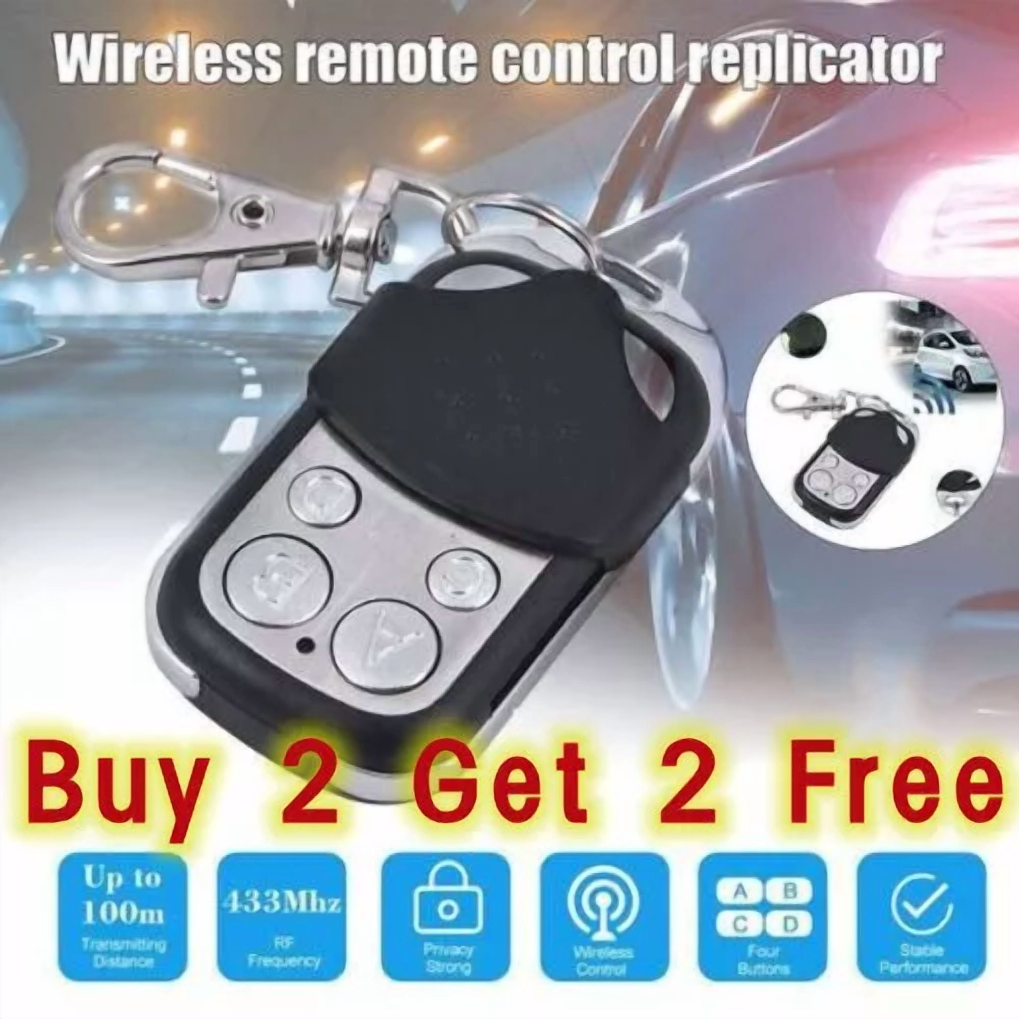 QUEST- 433Mhz Remote Control Gate Garage Door Opener Duplicator Clone ...