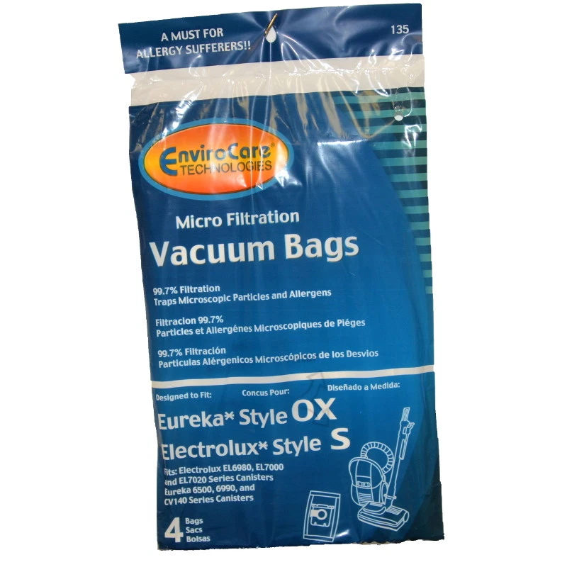QUEST- 4Pk, Electrolux Harmony Canister Oxygen, Paper Bags, 135 ...