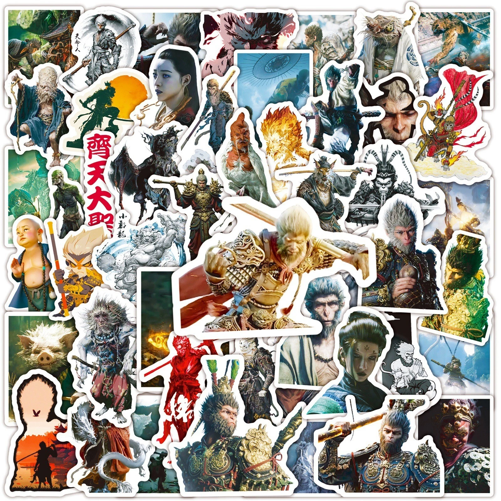 QUEST- 50Pc Waterproof Vinyl Stickers Black Myth Wukong Video Game ...