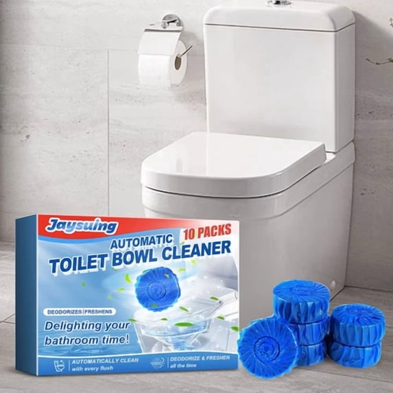 QUEST- Automatic Toilet Bowl Cleaner & Deo. Stain Remover Blue Tablet ...